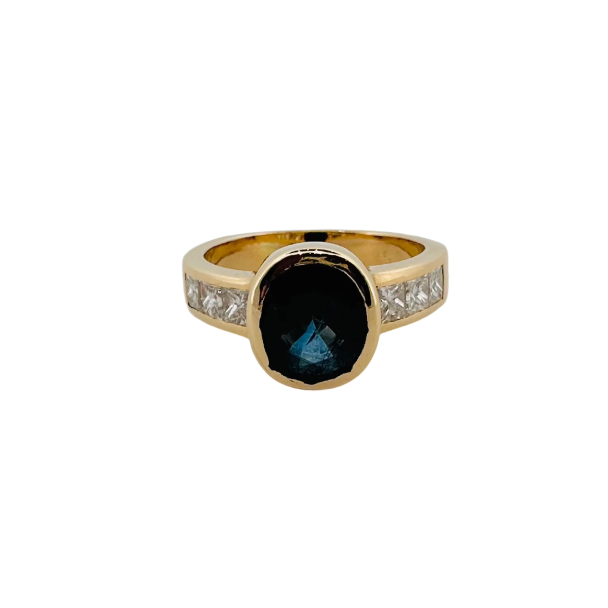 Jonc ring in yellow gold sapphire and diamonds – Castafiore