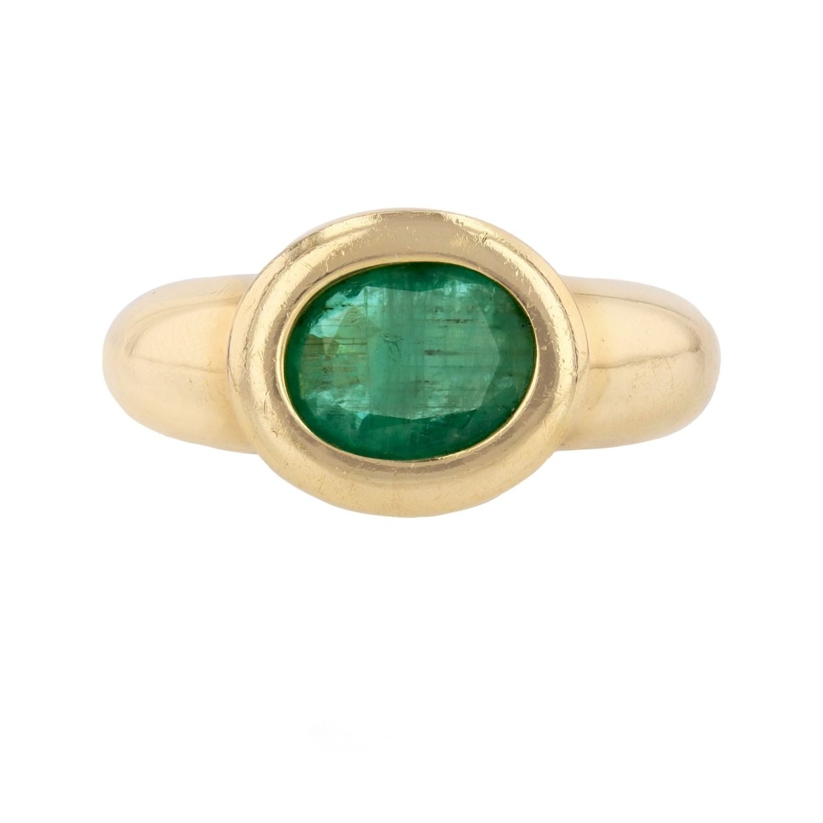 Jonc ring in yellow gold and emerald – Castafiore