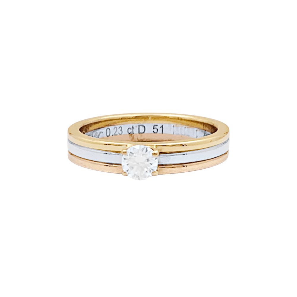 Bague Solitaire CARTIER "Vendôme Louis Cartier" en or jaune, or blanc ...