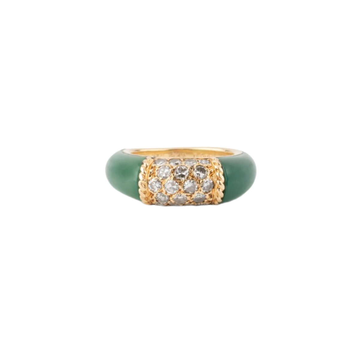 VAN CLEEF & ARPELS “Philippine” Jonc ring in yellow gold, green jade a ...
