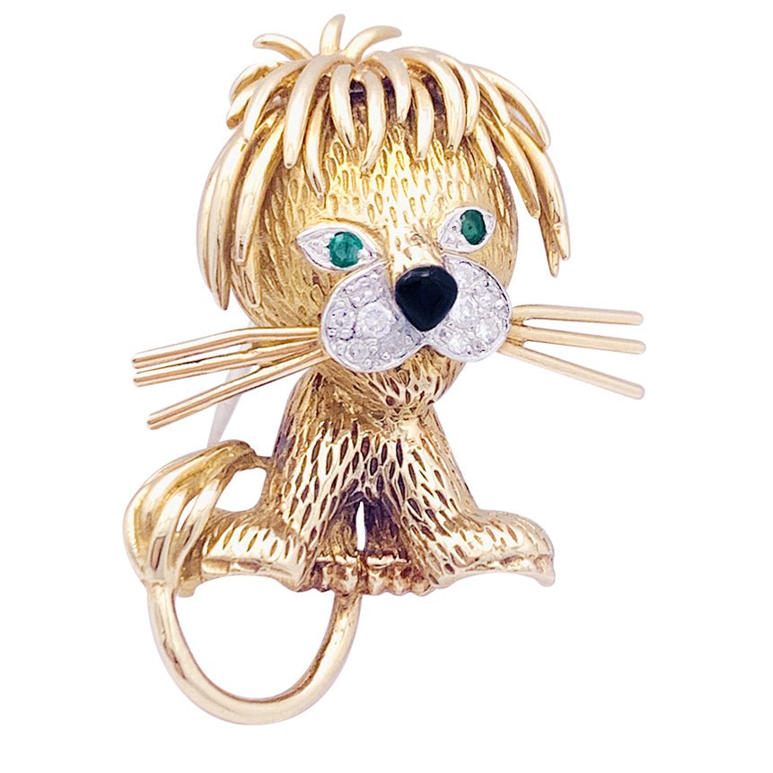 Van Cleef & Arpels brooch, “Ruffled Lion”, in yellow gold, diamond ...