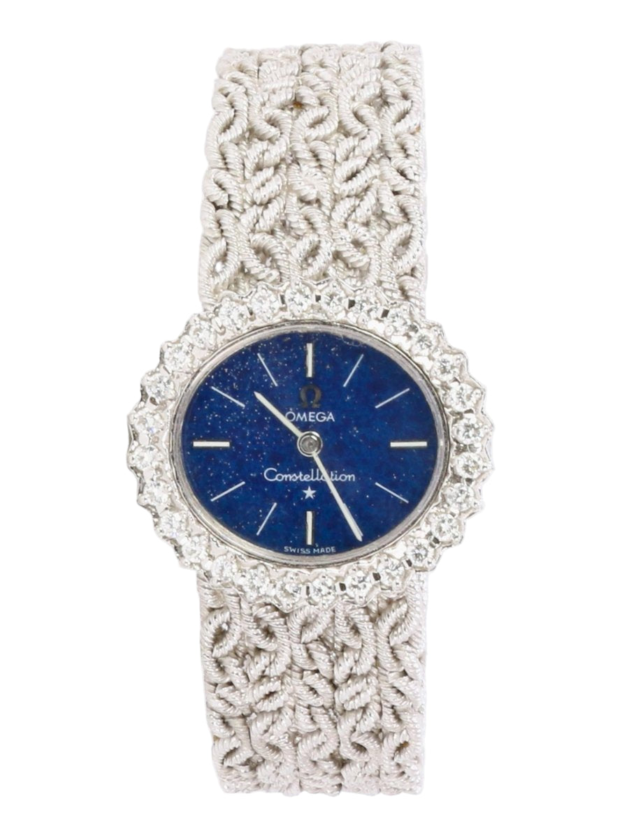 OMEGA “Constellation” watch in white gold, lapis lazuli, and diamonds ...