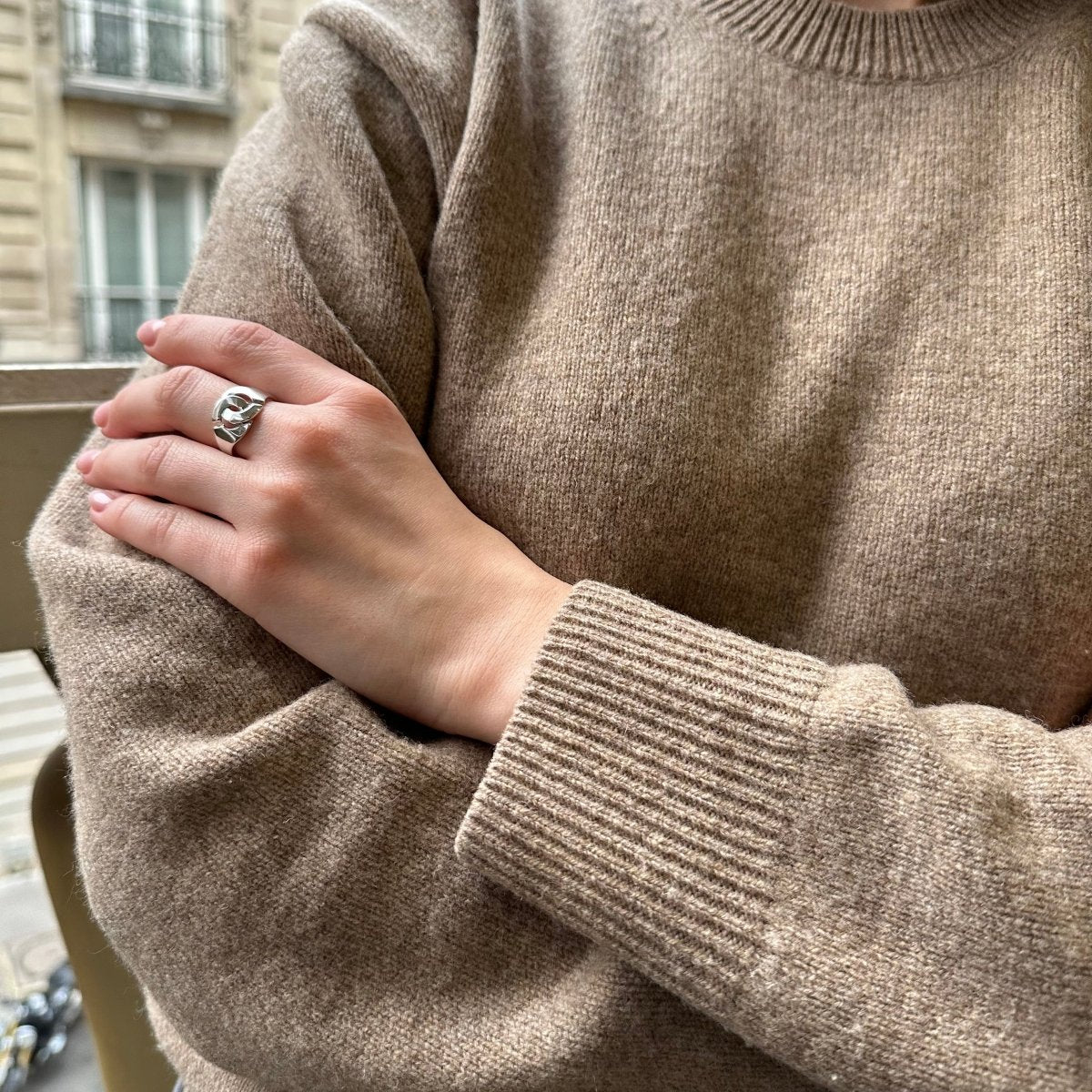DINH VAN "Handcuffs" ring in white gold