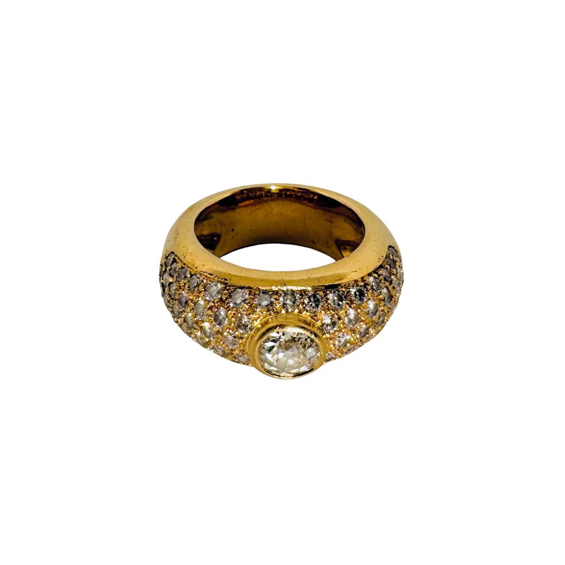 Jonc ring in yellow gold and diamonds – Castafiore