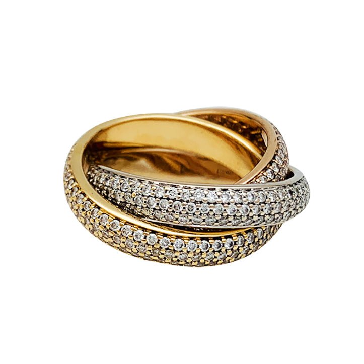 CARTIER “Trinity” ring, 3 golds, diamonds – Castafiore
